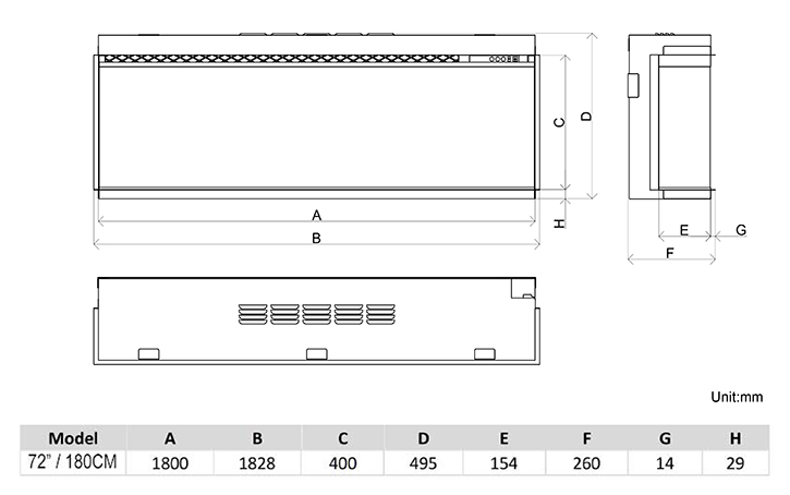 BlazeBright Oxford Deep Lux 1800 1-2-3 Sided Electric Fire | Flames.co.uk