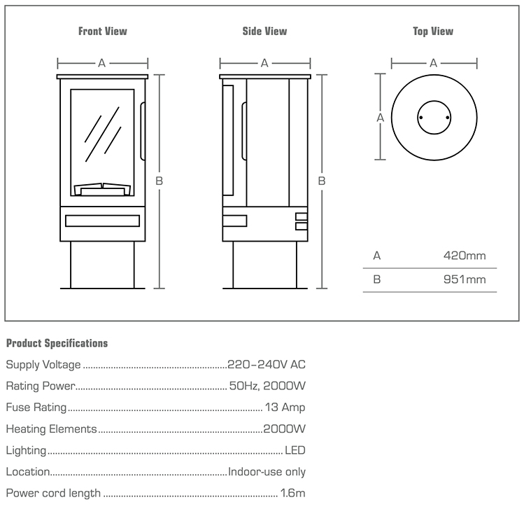 British Fires Ashurst Electric Stove | Flames.co.uk