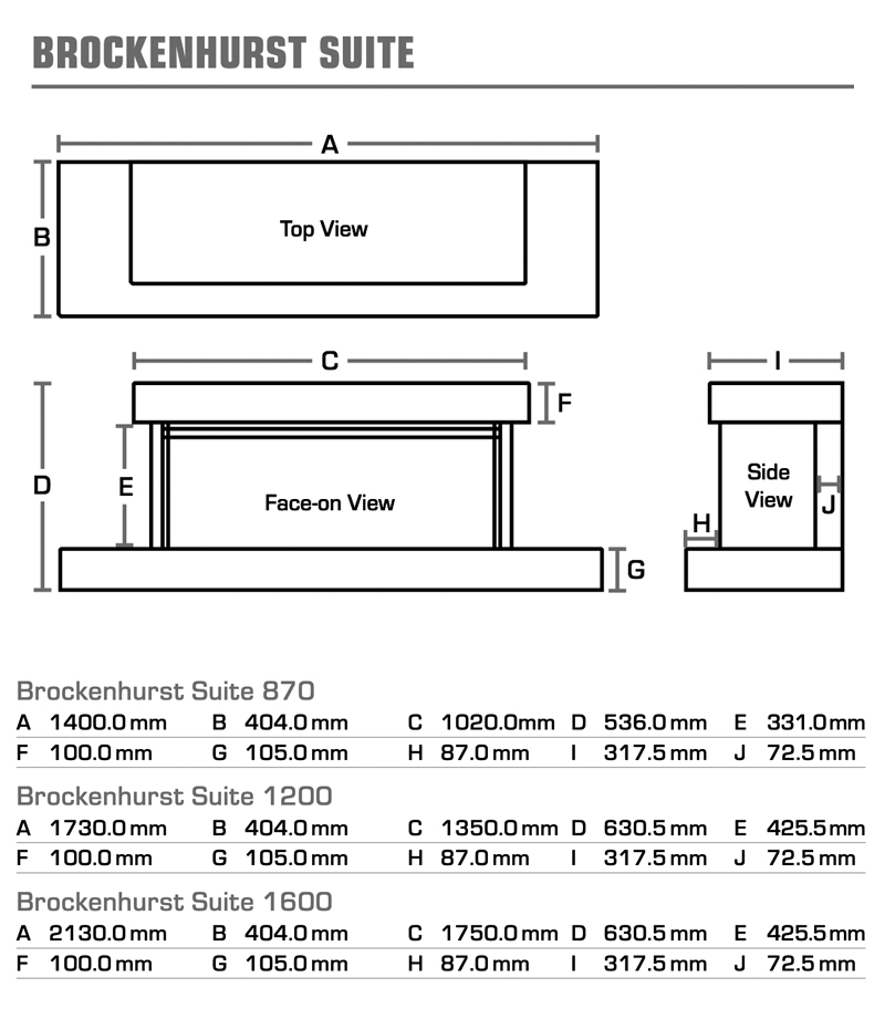 British Fires Brockenhurst Wall Hung Electric Fireplace Suite | Flames ...