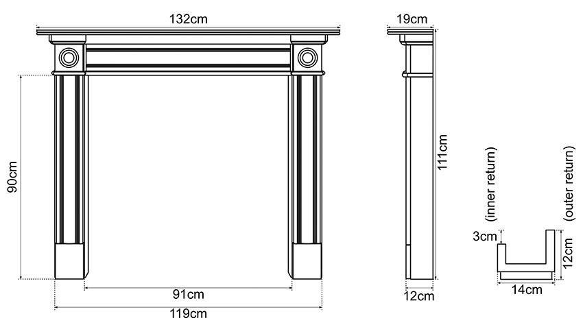 Carron Derry Wooden Fireplace Surround | Flames.co.uk