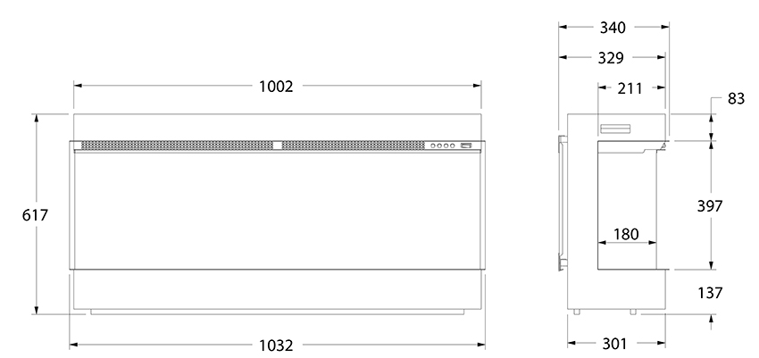 Celsi DLX 1000 Built-In 3-Sided Glass Smart Electric Fire | Flames.co.uk