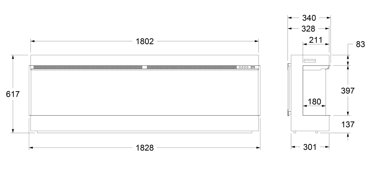 Celsi DLX 1800 Built-In 3-Sided Glass Smart Electric Fire | Flames.co.uk