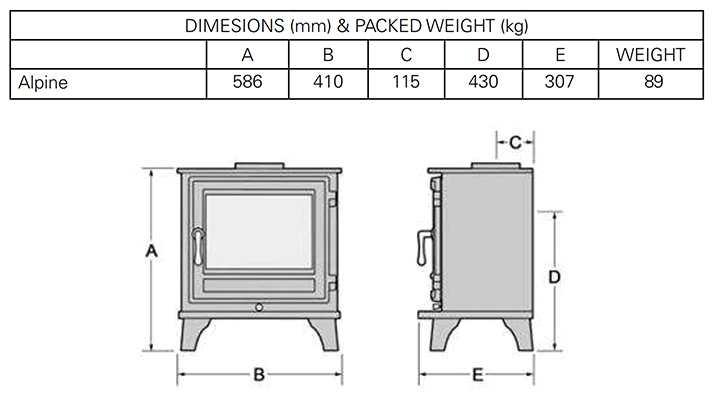 Chesneys Alpine 4WS MK3 Wood Burning Stove | Flames.co.uk