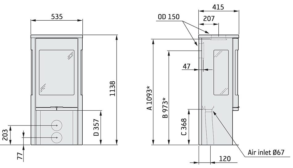Contura 956 Style Wood Burning Stove | Flames.co.uk