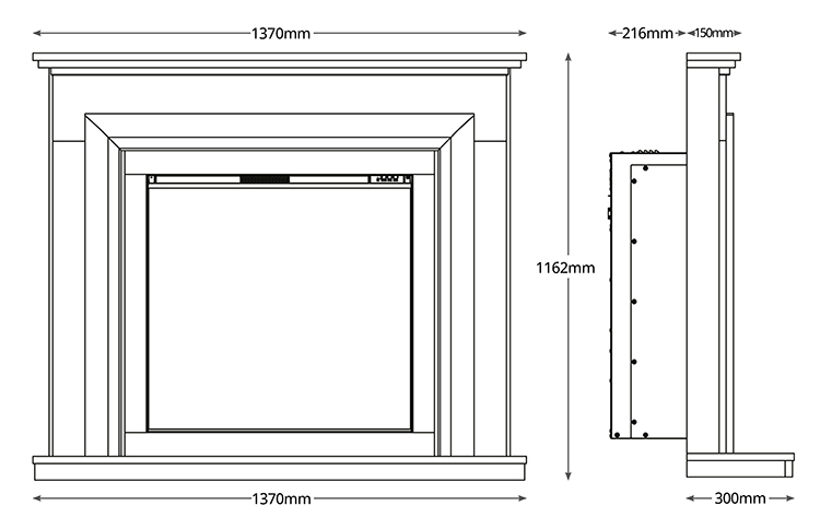 Elgin & Hall Pryzm Elega Marble Electric Fireplace Suite | Flames.co.uk