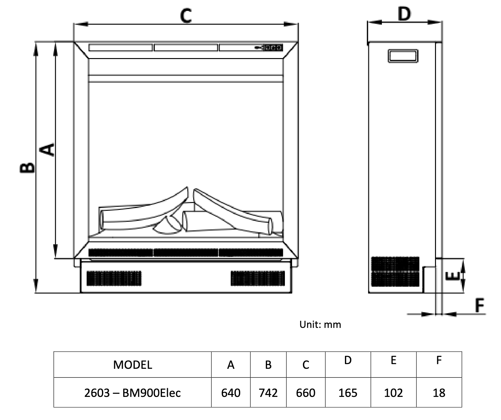 Elgin & Hall Elsie 900 Inset Electric Fire | Flames.co.uk