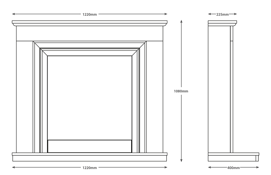 FLARE Greenwood 900 Marble Gas Fireplace Suite | Flames.co.uk