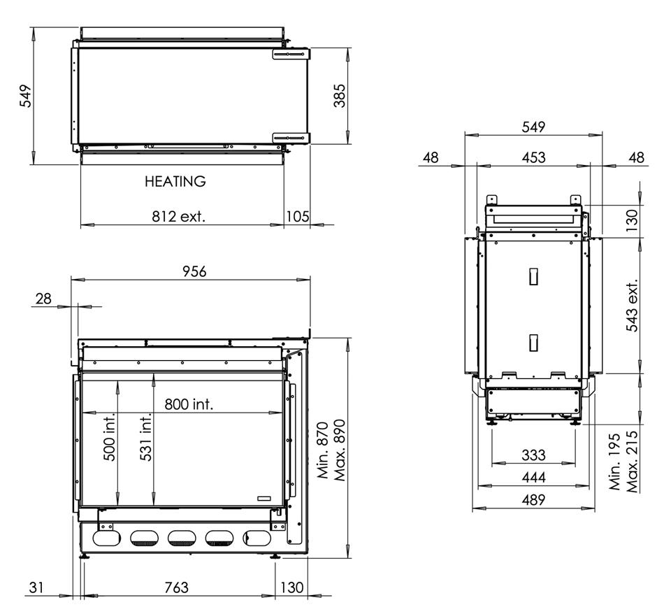 Faber e-MatriX 800-500 ST Electric Fireplace | Flames.co.uk