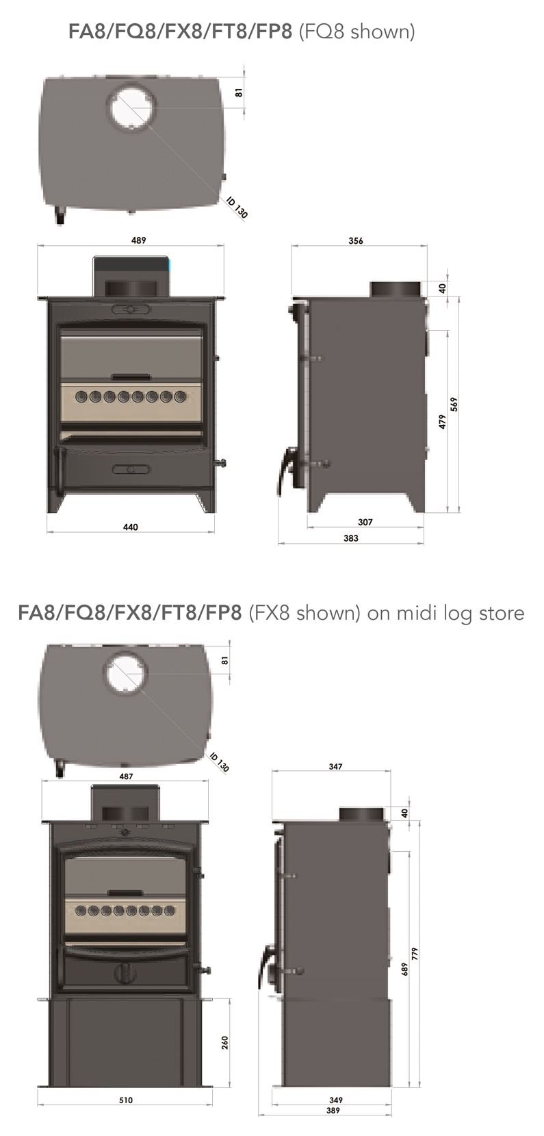 Fireline FA8 8kW Multi-Fuel Stove | Flames.co.uk