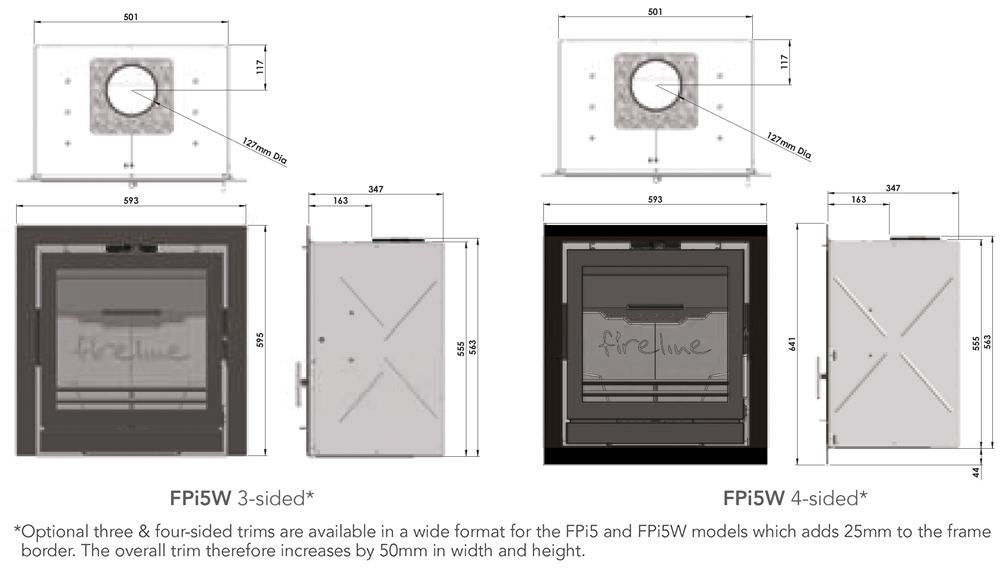 Fireline FPi5W Wide Eco 5kW Multi-Fuel Inset Stove | Flames.co.uk