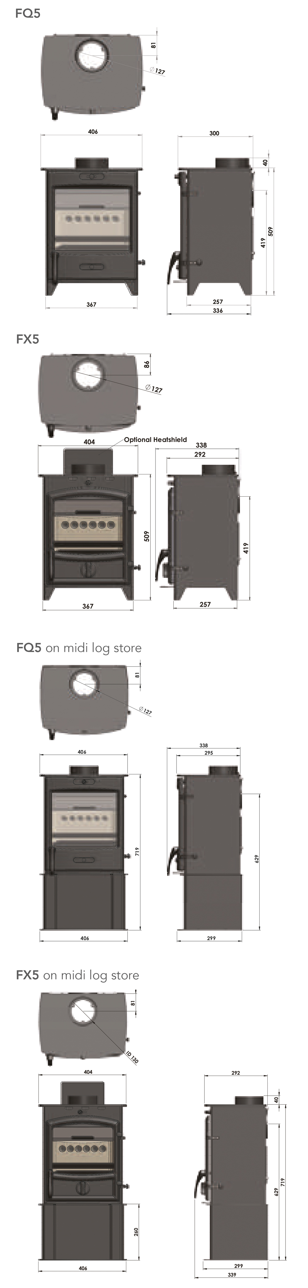 Fireline FQ5 / FX5 5kW Multi-Fuel Stove | Flames.co.uk