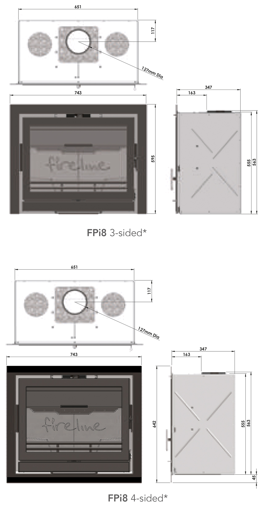 Fireline FPi8 Eco 8kW Multi-Fuel Inset Stove | Flames.co.uk