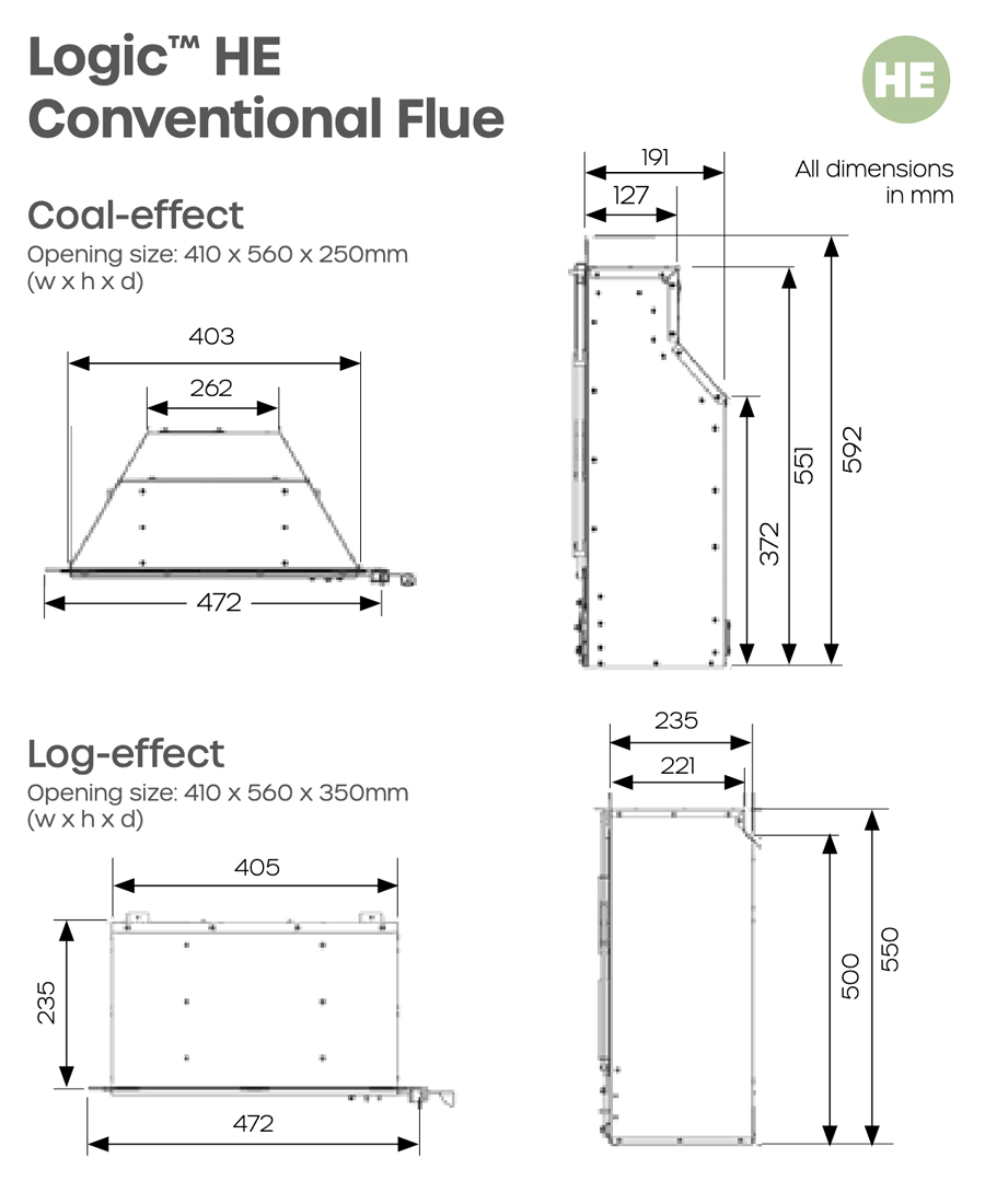 Gazco Logic HE Stockton Gas Fire | Flames.co.uk