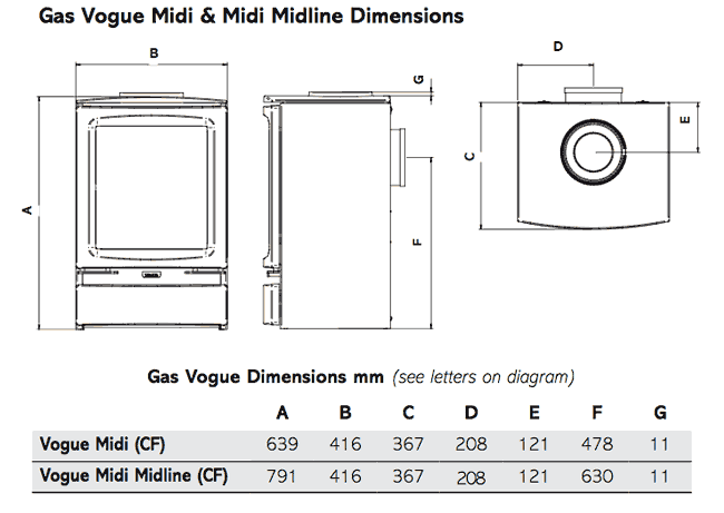 Gazco Vogue Midi Gas Stove | Flames.co.uk
