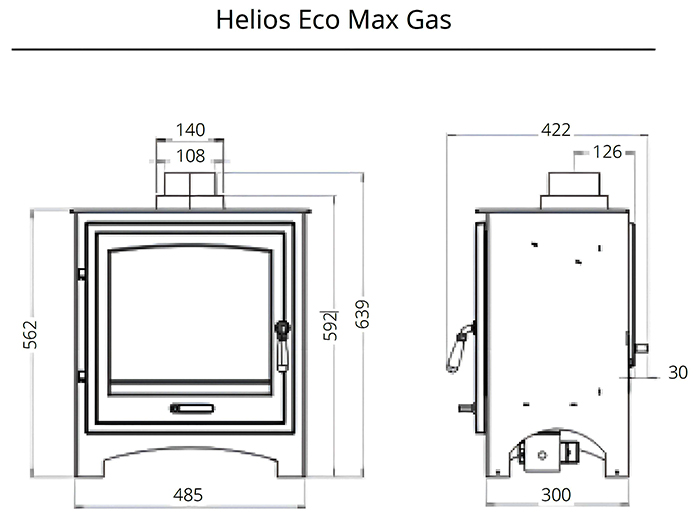 Gallery Helios Eco Max Gas Stove | Flames.co.uk