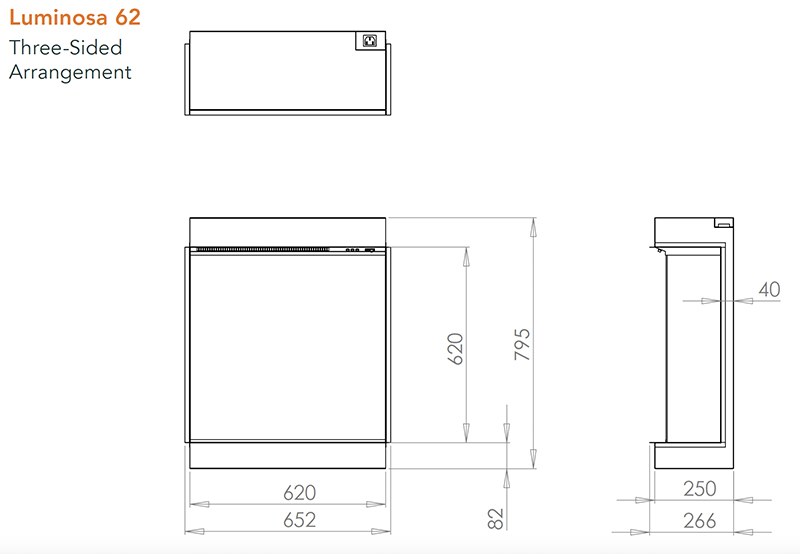 Charlton & Jenrick Luminosa 62 LCD Electric Fire | Flames.co.uk