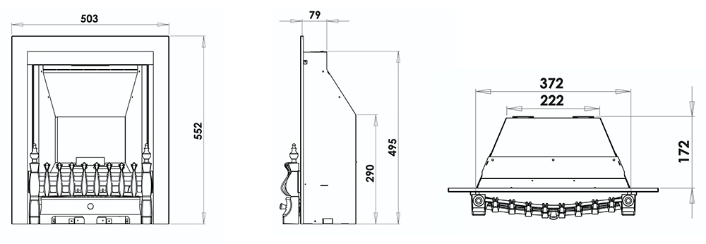 Paragon 2000 Plus Low Lintel Gas Fire | Flames.co.uk