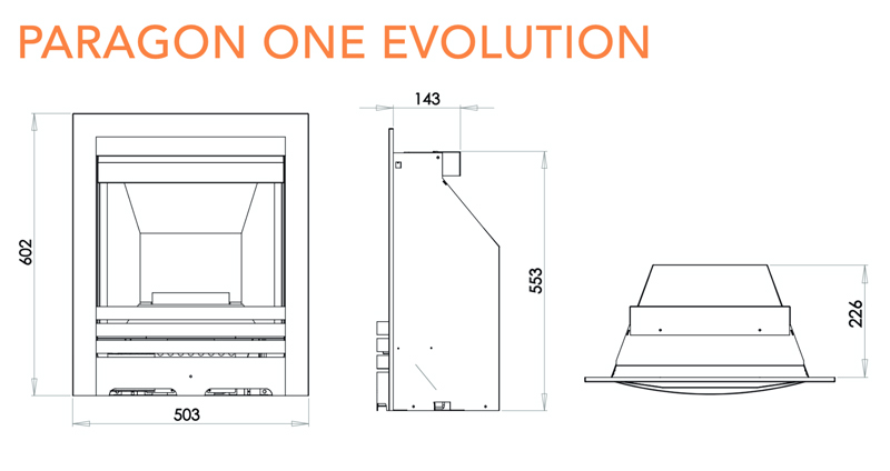 Paragon One Evolution 4.4kW Open-Fronted Gas Fire | Flames.co.uk