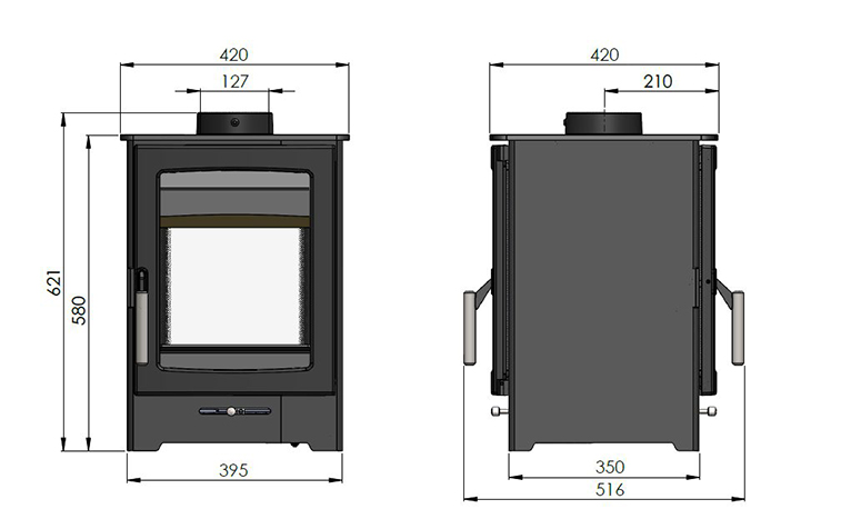 Parkray Aspect 4 Eco Double Sided Wood Burning Stove | Flames.co.uk
