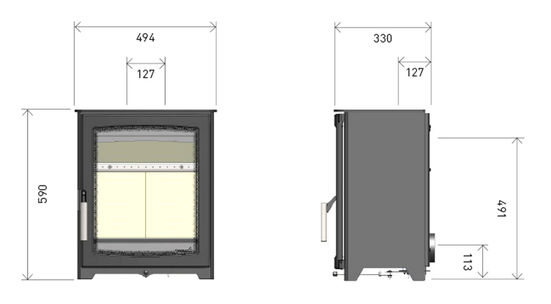Parkray Aspect 5 Compact 5kW Wood Burning Stove | Flames.co.uk