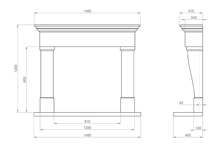 Penman Tavira Limestone Fireplace | Flames.co.uk