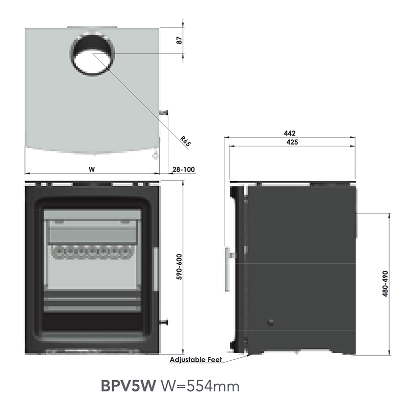 Purevision BPV5W Wide 5kW Multi-Fuel Stove | Flames.co.uk