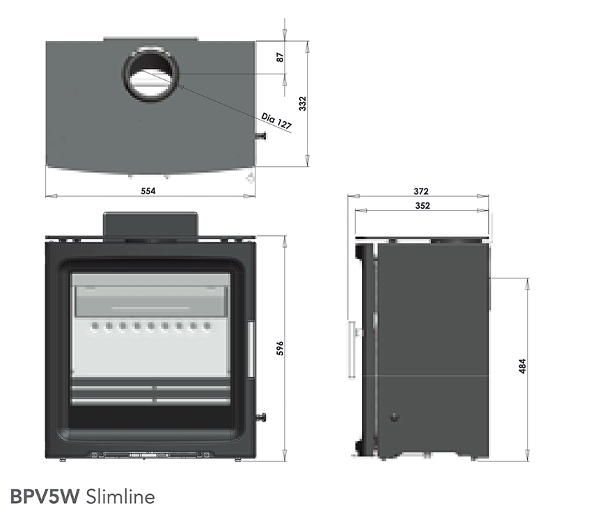 Purevision BPV5W Wide Slimline 5kW Multi-Fuel Stove | Flames.co.uk
