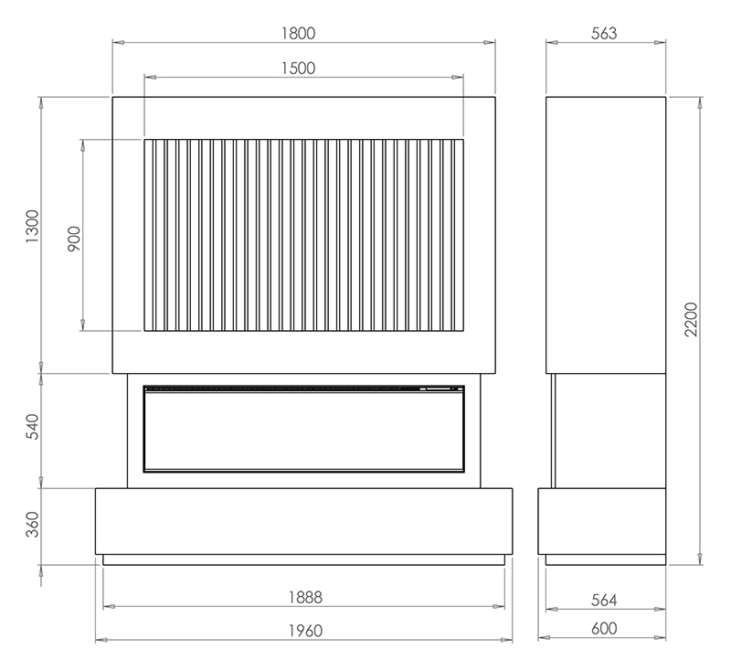 Vision E-Line Solus iX15 Electric Fire with Complete Media Wall Suite ...