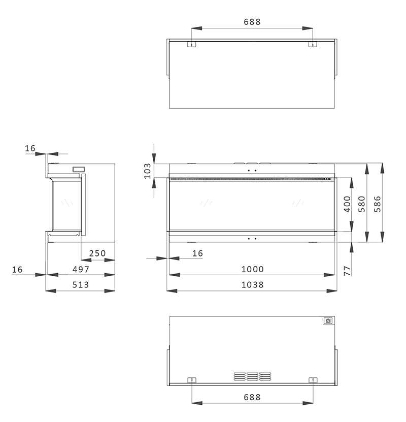 Vision E-Line Solus iX10 Electric Fire | Flames.co.uk