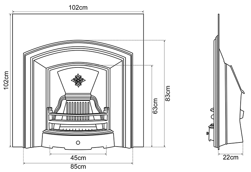 Carron London Plate Cast Iron Fireplace Insert | Flames.co.uk