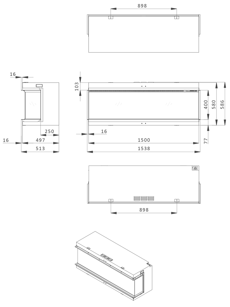Vision E-Line Solus iX15 Electric Fire | Flames.co.uk