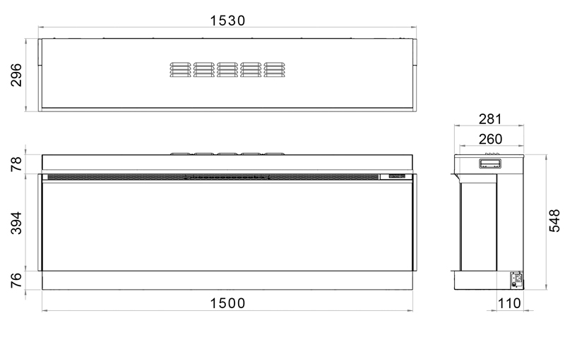 Vision E-Line Solus VS150 Electric Fire | Flames.co.uk