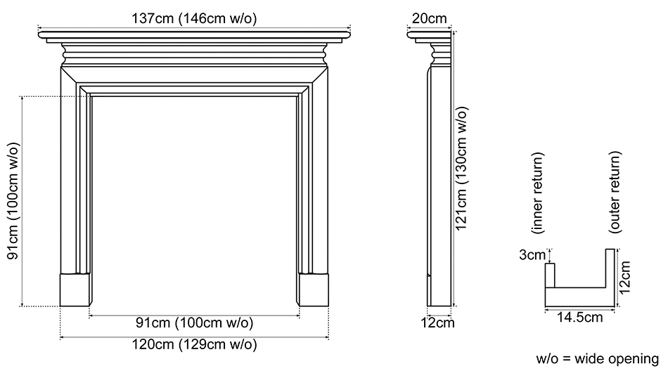 Carron Wessex Wooden Fireplace Surround | Flames.co.uk