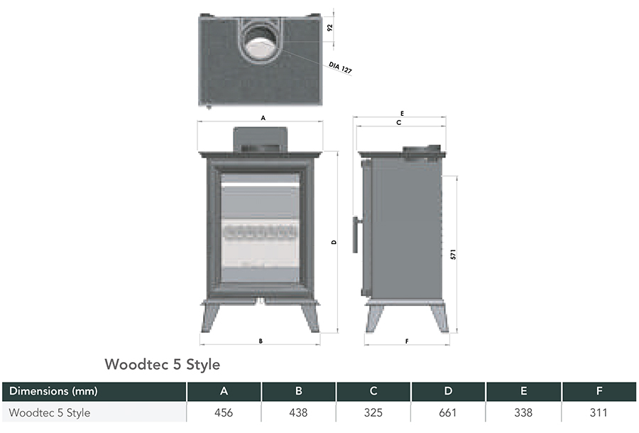 Fireline Woodtec 5 Style Wood Burning Stove | Flames.co.uk