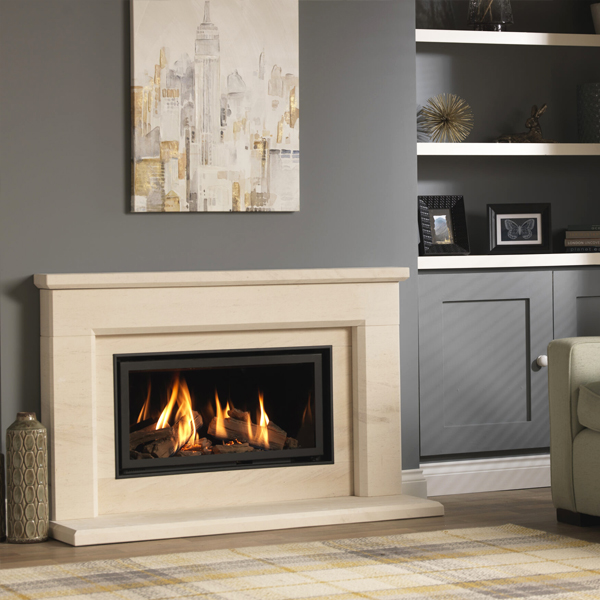Wildfire Ravel 800 Asti Limestone Gas Fire Suite | Flames.co.uk