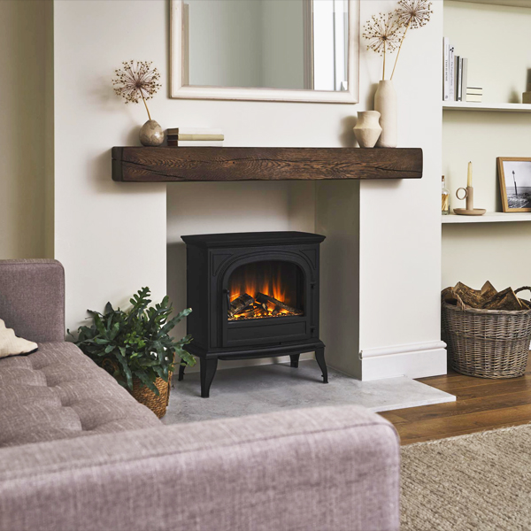 British Fires Hinton Cast Iron Electric Stove | Flames.co.uk