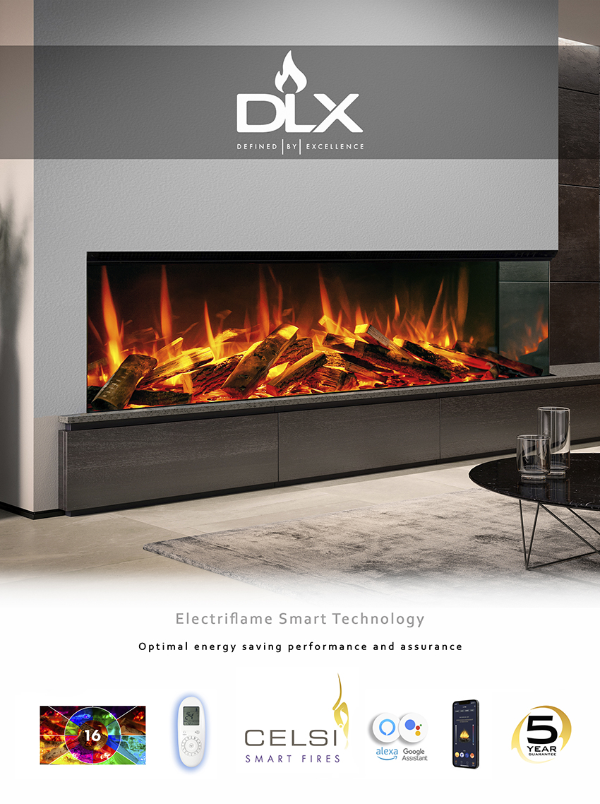Celsi DLX 1800 Built-In 3-Sided Glass Smart Electric Fire | Flames.co.uk