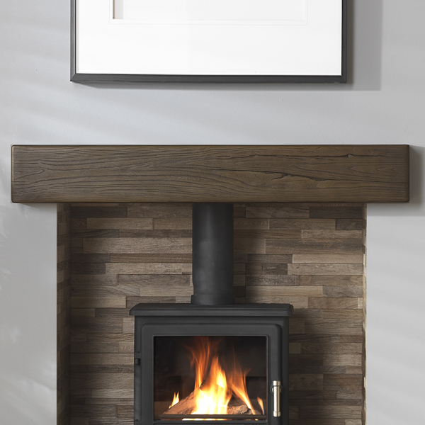 Gallery Geocast Dark Oak Effect Fireplace Beam | Flames.co.uk