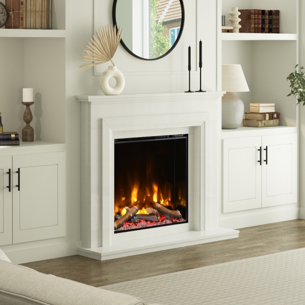 Elgin & Hall Pryzm Elega Marble Electric Fireplace Suite | Flames.co.uk