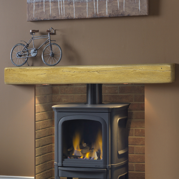 Gallery Geocast Light Oak Effect Fireplace Beam | Flames.co.uk