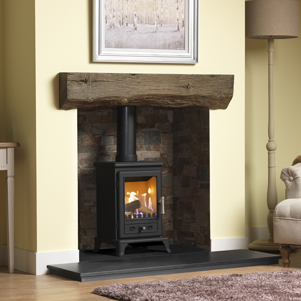 Gallery Geocast Dark Oak Effect Fireplace Beam | Flames.co.uk