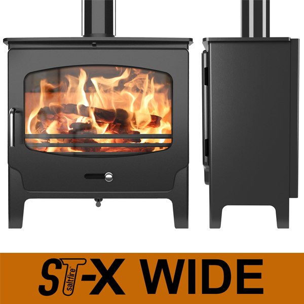Saltfire ST-X Wide Wood Burning / Multi-Fuel Stove | Flames.co.uk