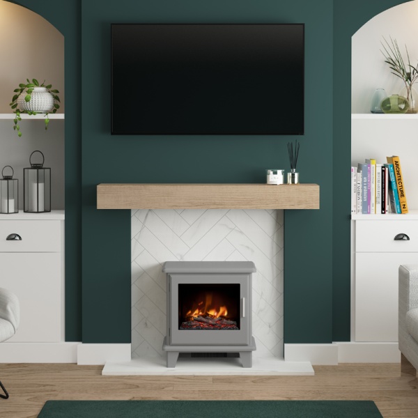FLARE Southgate Electric Stove - Dark Grey | Flames.co.uk