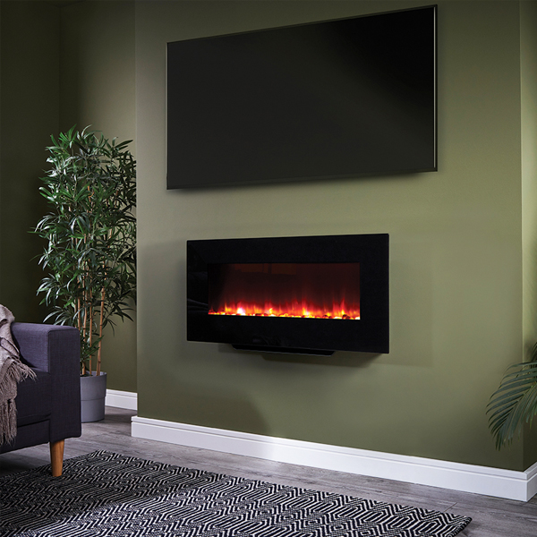 Suncrest Santos Wall Mounted Electric Fire | Flames.co.uk