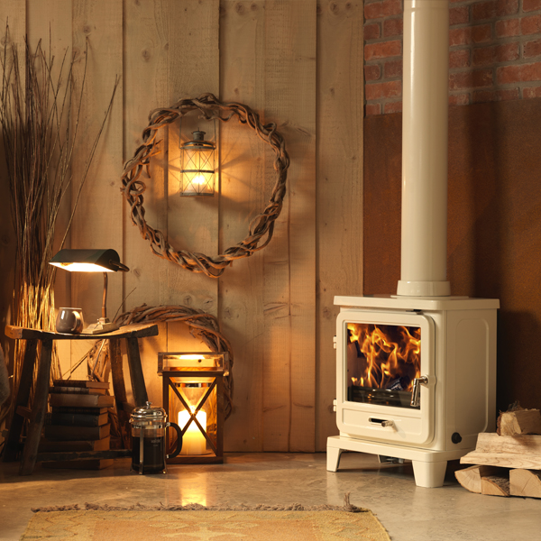 Penman Vega Edge 200SL Multi-Fuel Stove - Warm White | Flames.co.uk