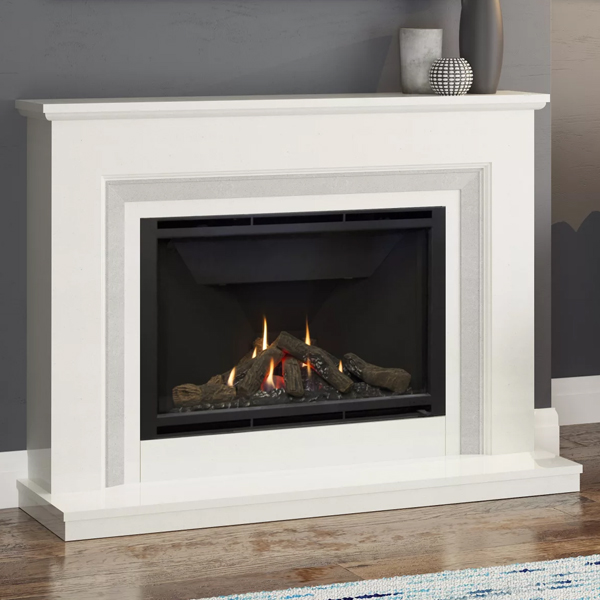 Wildfire HE 950L Seville Marble Gas Fire Suite | Flames.co.uk