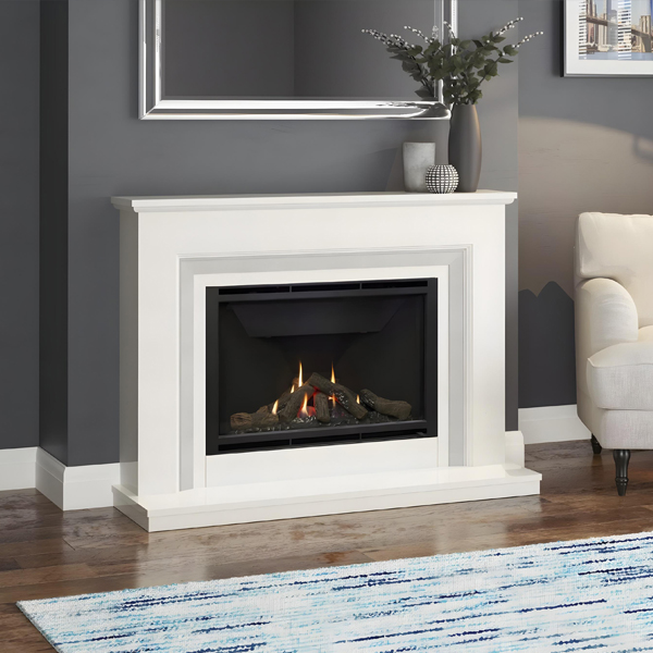 Wildfire HE 950L Seville Marble Gas Fire Suite | Flames.co.uk