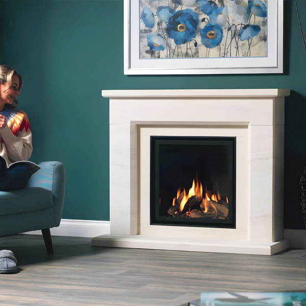 Wildfire Ravel 600BF Asti Limestone Balanced Flue Gas Fire Suite ...