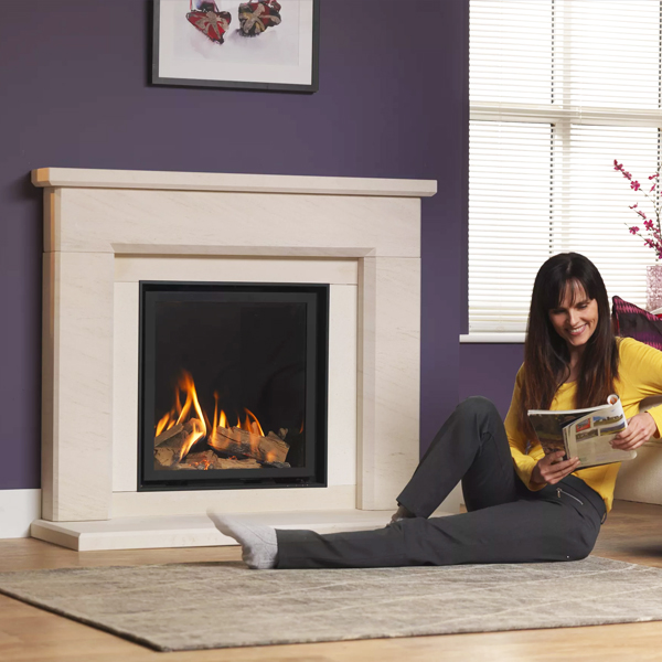 Wildfire Ravel 750 Asti Limestone Gas Fire Suite | Flames.co.uk