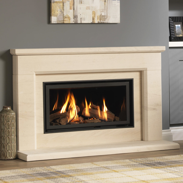 Wildfire Ravel 800 Asti Limestone Gas Fire Suite | Flames.co.uk
